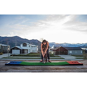 Putt Partee Golf Pong Putting Game, Portable Indoor-Outdoor Golf Game Set with Realistic Putting Green, 2 Real Golf Balls, 2 Golf Putters & Travel Bag, Fun Tailgate Games and Yard Games