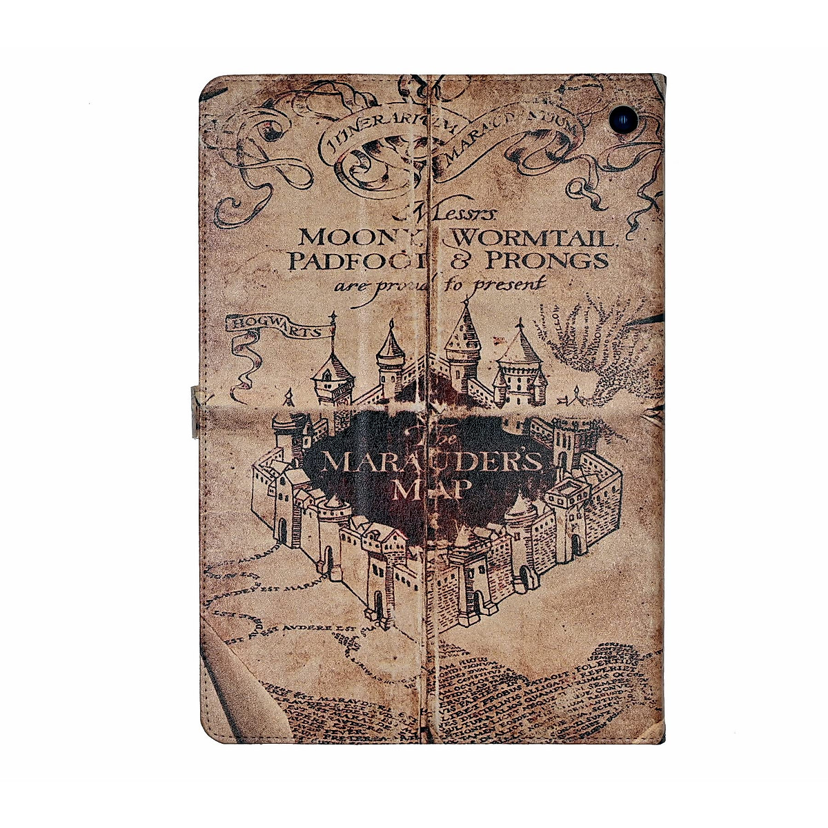 Case for Amazon Kindle Fire HD 8 & 8 Plus Tablet (12th/10th Generation, 2022/2020 Release), PU Leather Folding Stand Shell Shockproof Soft TPU Cover, Marauder's Map Vintage