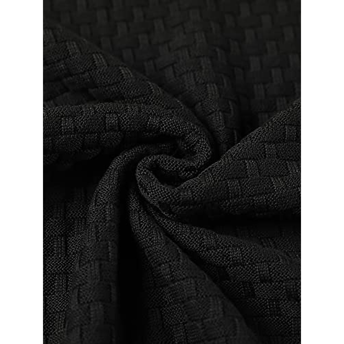 Zaitun Mens Hooded Sweatshirt Long Sleeve Solid Knitted Hoodie Pullover Sweater Black