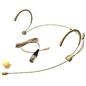 Microdot 4016 Headset Headworn Microphone for Audio Technica Wireless System - Detachable Cable with 4 Pin Hirose Type Connector - Omidirectional Mic