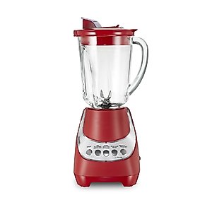 CALFEE Quiet Blender, 48 oz. Glass Jar, 12 Blending Functions, Red