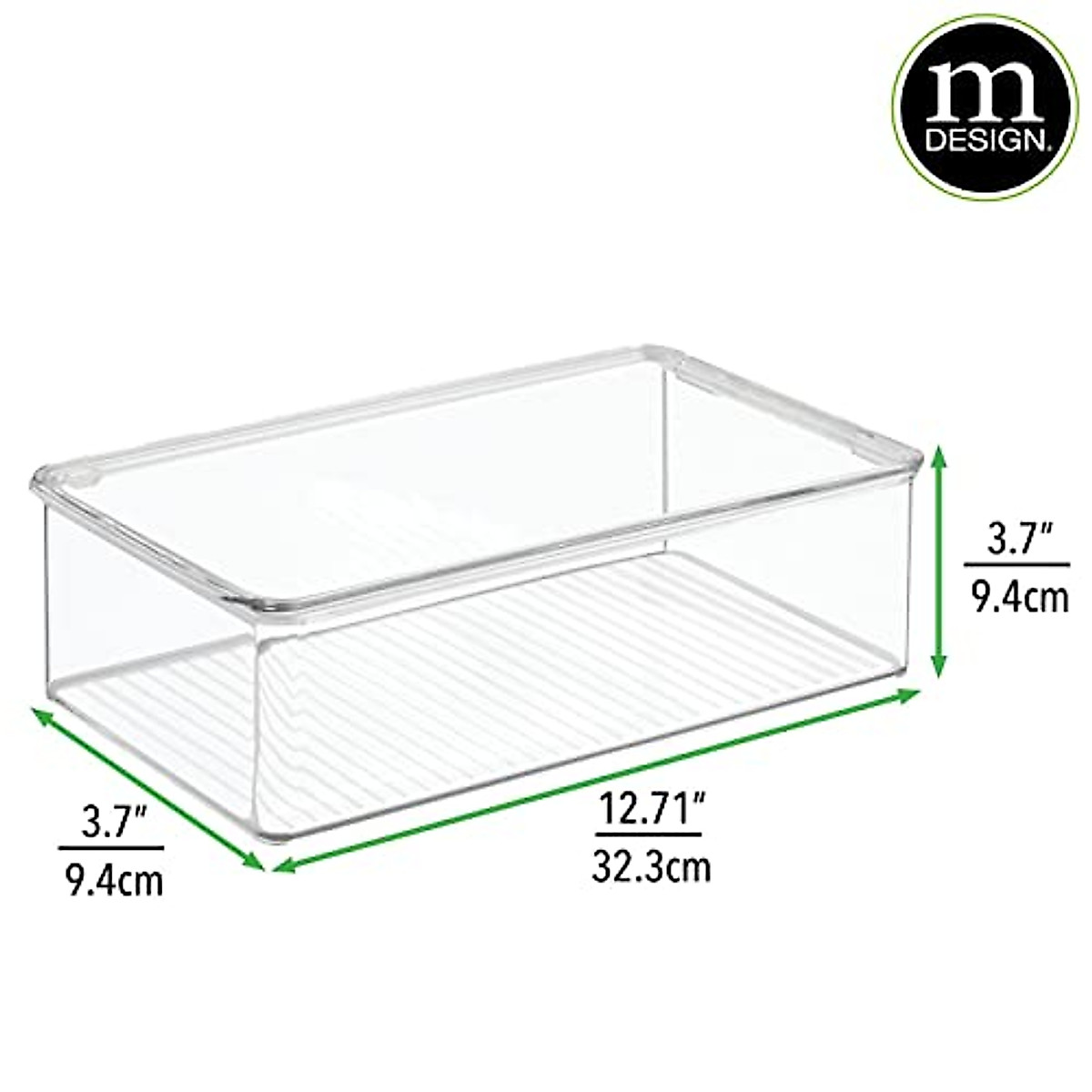 mDesign Plastic Closet Organizer Box Containers with Hinged Lid for Bedroom Shelves/Cabinets, Holds Flats, Sandals, Sneakers, Dress Shoes, Heels, Booties, and Wedges, Lumiere Collection, 8 Pack, Clear