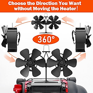 JossaColar Wood Stove Fan for Mr Buddy Heater (Little and Big Buddy) Included Bracket and Thermometer, Fireplace Fan Heat Powered Thermoelectric Fan Thermal Fan Eco Fans