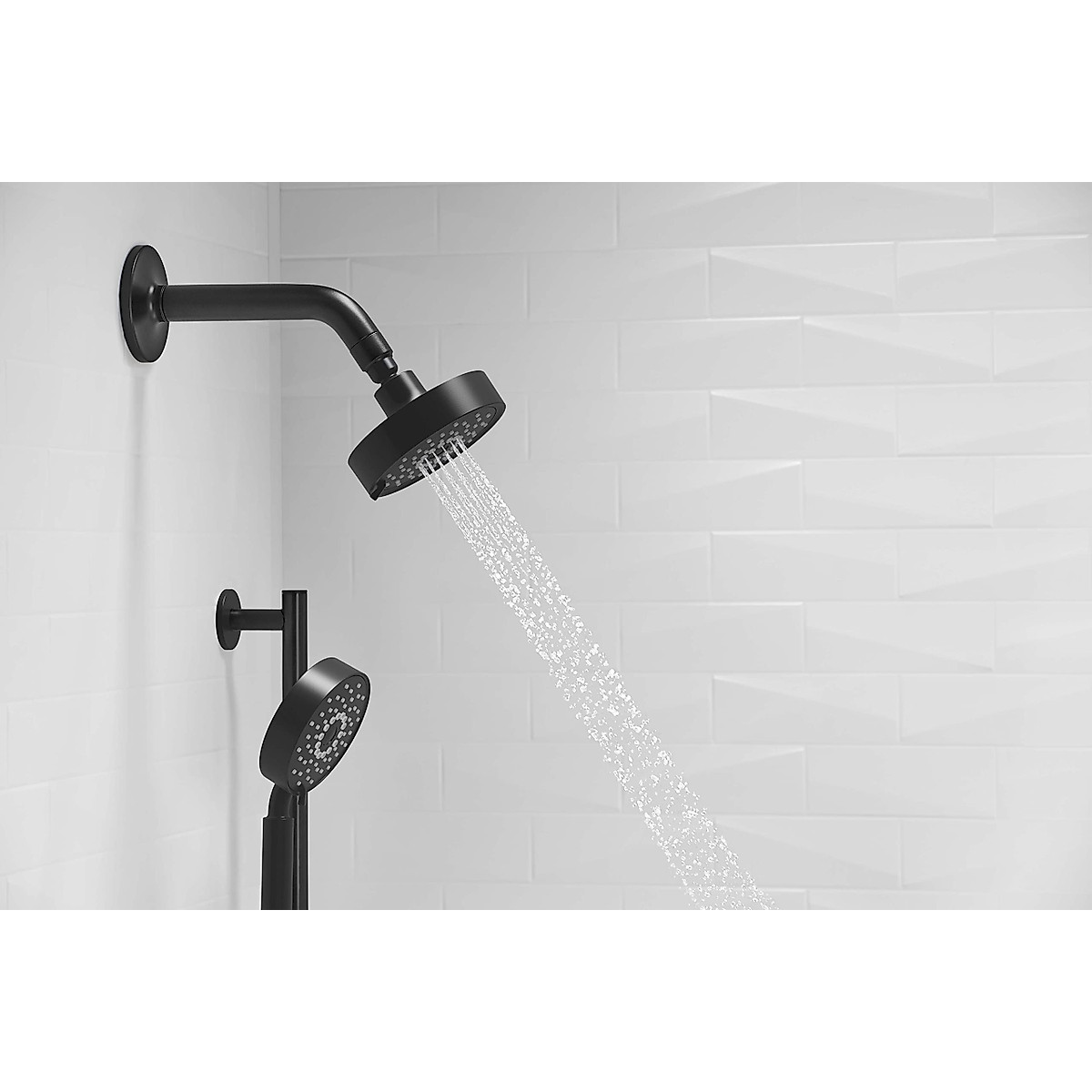 KOHLER 22170-Bl Purist 2.5 Gpm Multifunction Showerhead With Katalyst Air-Induction Technology, Matte Black