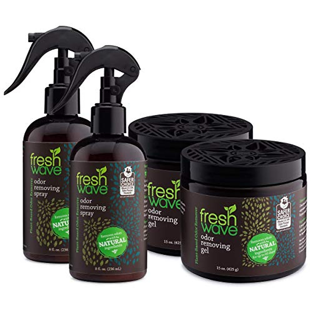 Fresh Wave Odor Removing Gel + Spray Bundle: (2) 15 oz. Gels + (2) 8 fl. oz. Sprays