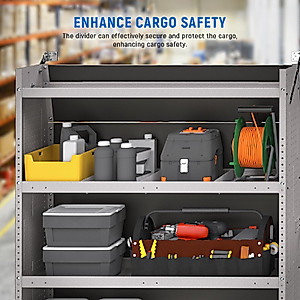 AA Products P-SH-Divider-A Shelf Divider Shelf Accessories Designed for 13" Depth Van Shelving Storage, Set of 3 - Grey