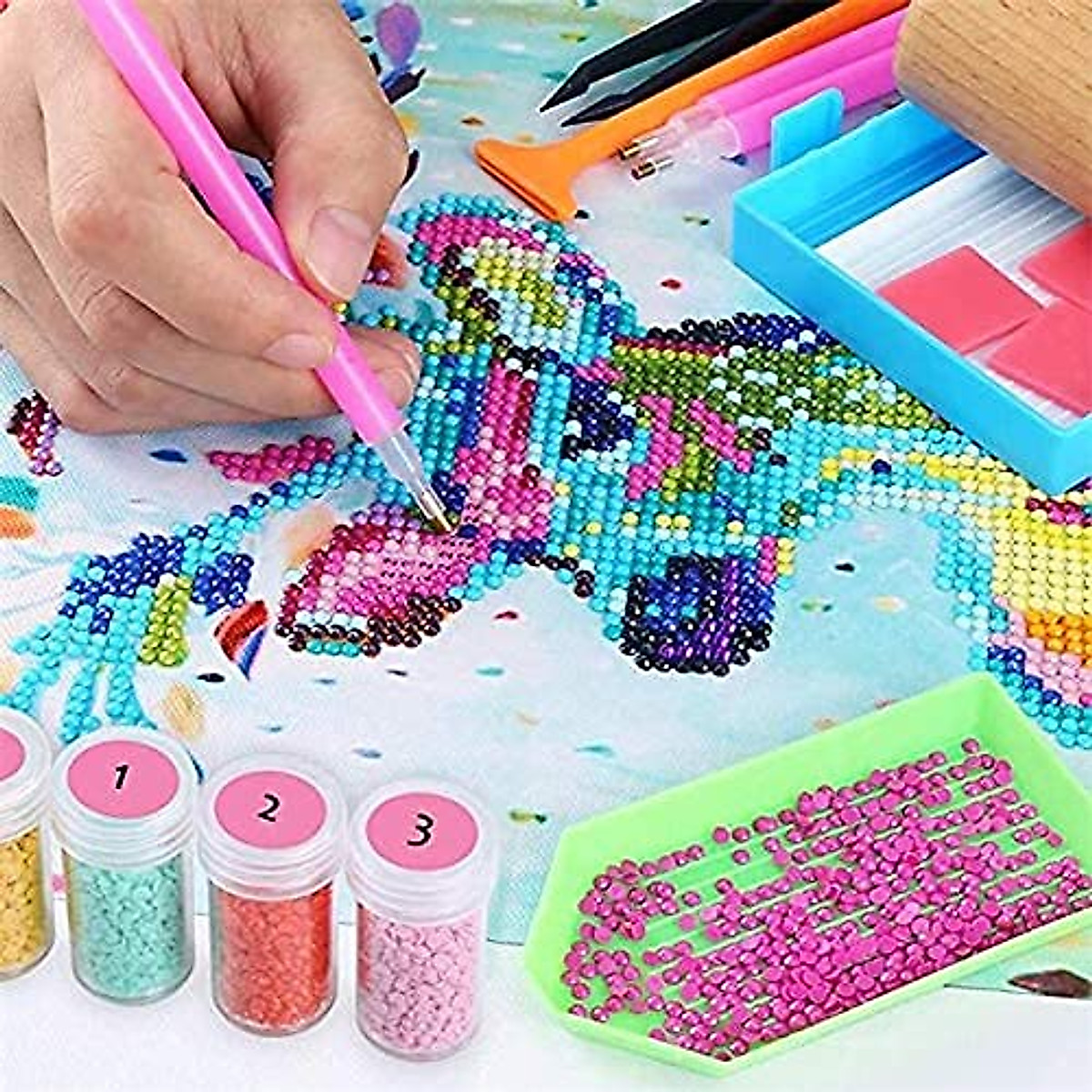 Diamond Painting Storage Containers,60 Slots Diamond Storage Box with Tools,Portable Bead Storage Container,Diamond Painting Accessories kit.