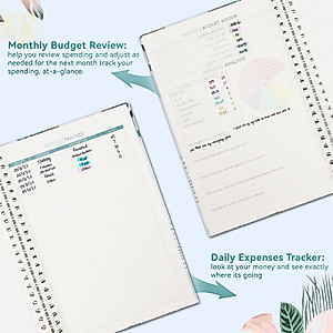 EHWINE Monthly Budget Planner - Expense Tracker Notebook, 12 Month Budget Book, Undated Bill Tracker & Finance Planner to Manage Your Money, with Stickers and Inner Pocket, A5 Size