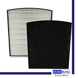 PUREBURG Replacement True HEPA Filter Set Compatible with LivePure LP-HF550 LP-PF150 Fits LivePure LP550TH Bali Multi-Room Air Purifier,H13 Activated Carbon