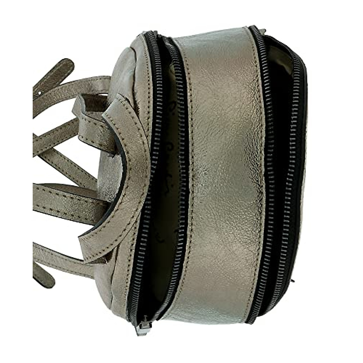 Pierre Cardin Bronze Leather Metallic Large Fashion Backpack for womens