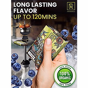 M. ROSENFELD Hookah Flavor Blueberry Herbal - 1.75 oz (50 g) Hookah Shisha Tobacco Free Molasses Hookah Tobacco & Nicotine Free Shisha with Real Organic Shisha Hookah Flavors Blueberry