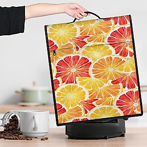 Citrus Slice Realistic Mixer Cover Dustproof Yellow Orange Stand Mixer Covers Compatible with 6/7/8 Quart Kitchen Mixer, 4 Pockets for Mixer Accessories