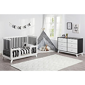 Little Seeds Rowan Valley Flint 6-Drawer Dresser, Black/White