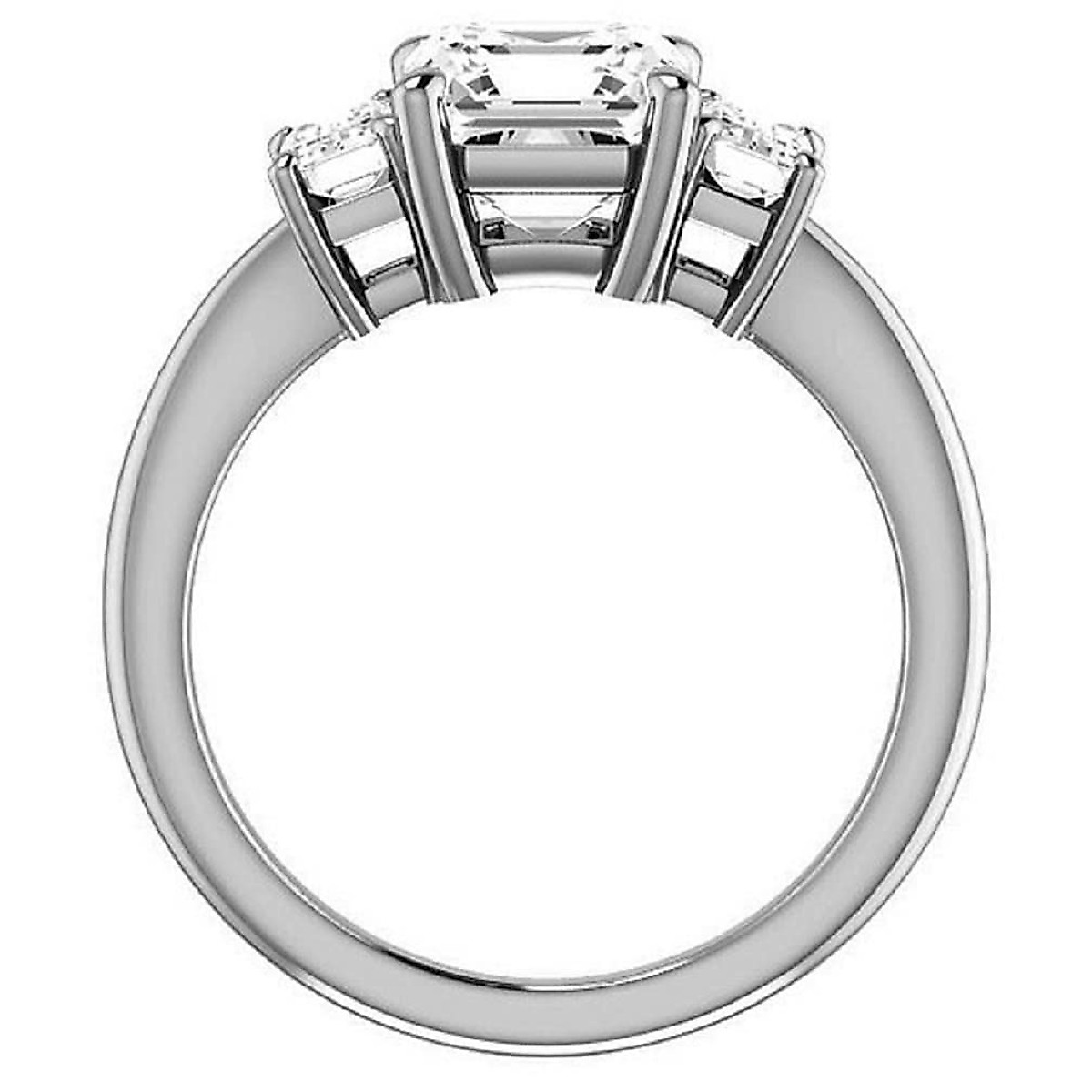 2 Ct Asscher Cut Colorless Moissanite Engagement Ring Set, Wedding Bridal Ring Set Solitaire 10K 14K 18K Gold Sterling Silver Promise Gift Anniversary (White Gold)