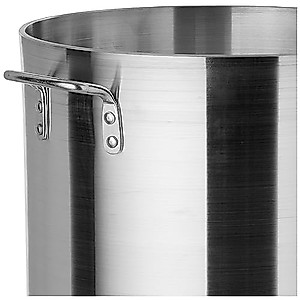 Thunder Group ALSKSP607 Stock Pot, 40 qt, 15" Dia. x 14-1/2"H, 1-1/2"L for Riveted Handle, Aluminum, 6mm Wall Thickness, Dishwasher Safe, Standard Electric, Gas Cooktop