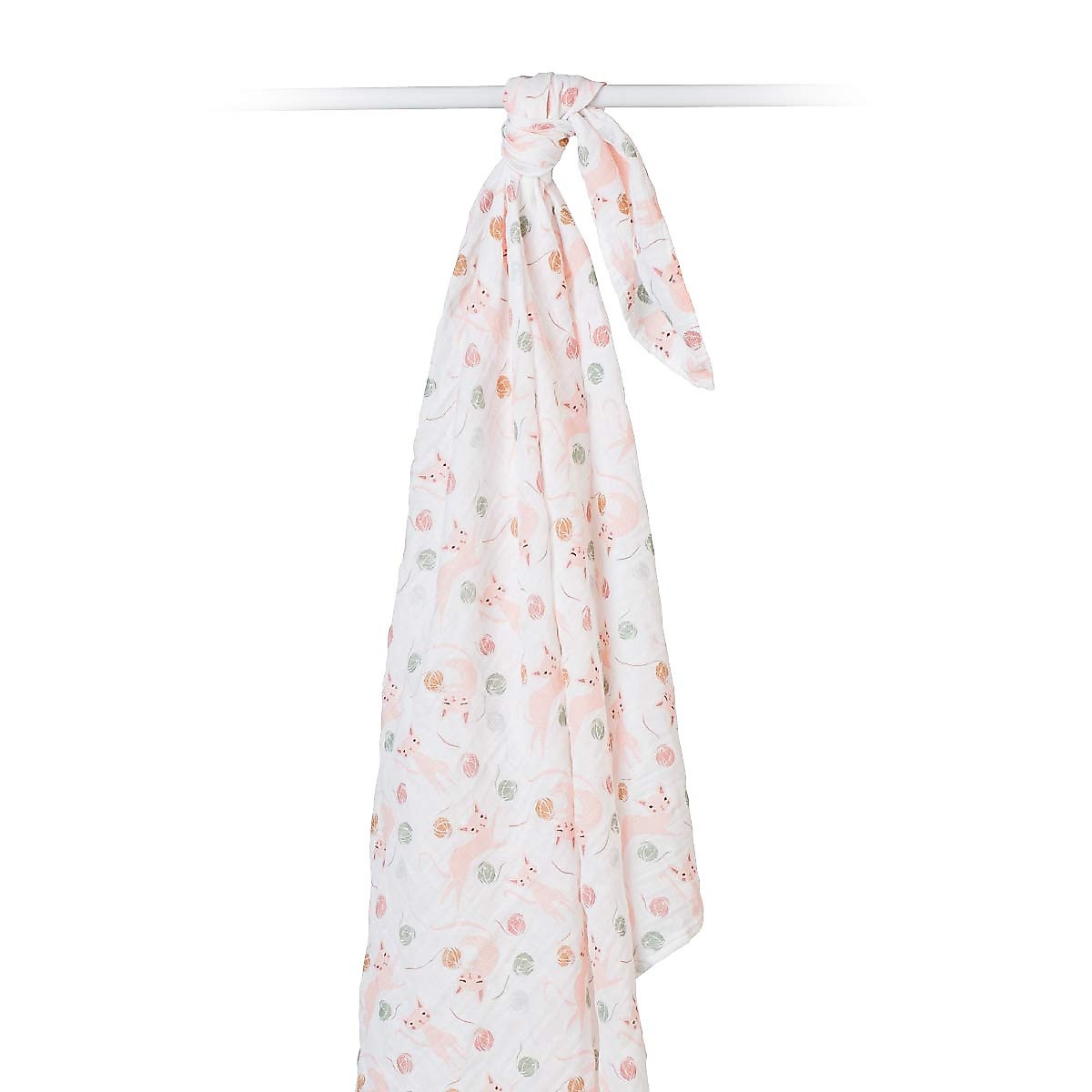 lulujo Baby Swaddle Blanket| Unisex Softest 100% Cotton Muslin Swaddle Blanket| Neutral Receiving Blanket for Girls & Boys | 47in x 47in Kitty
