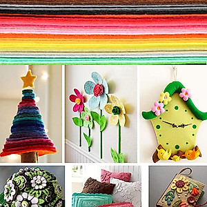 BUYGOO 60Pcs Stiff Felt Fabric Sheets, 12 x 12 inches Assorted Felt Sheets Craft Felt Sheets 1mm Thick for DIY Crafts, Sewing, Crafting Projects