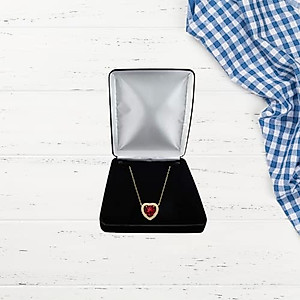 Isaac Kieran Night Black Velvet Necklace Gift Box Travel Storage Display Case 7" x 6.3"