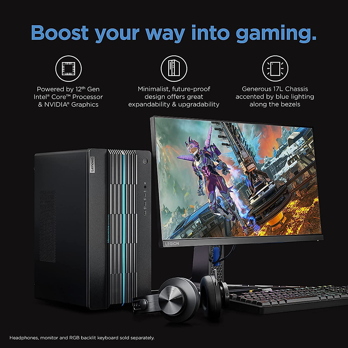 Lenovo 2023 IdeaCentre 5i Gaming Desktop PC, 12th Gen Intel 12-Core i7-12700, GeForce RTX 3060, 32GB RAM 3200MHz, 1TB PCIe SSD + 2TB HDD, 2 Year Warranty, Keyboard & Mouse, Ethernet, WiFi 6