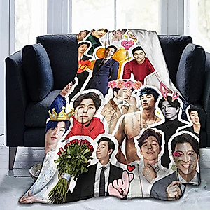 Blanket Gong Yoo Soft and Comfortable Warm Fleece Blanket for Sofa,Office Bed car Camp Couch Cozy Plush Throw Blankets Beach Blankets