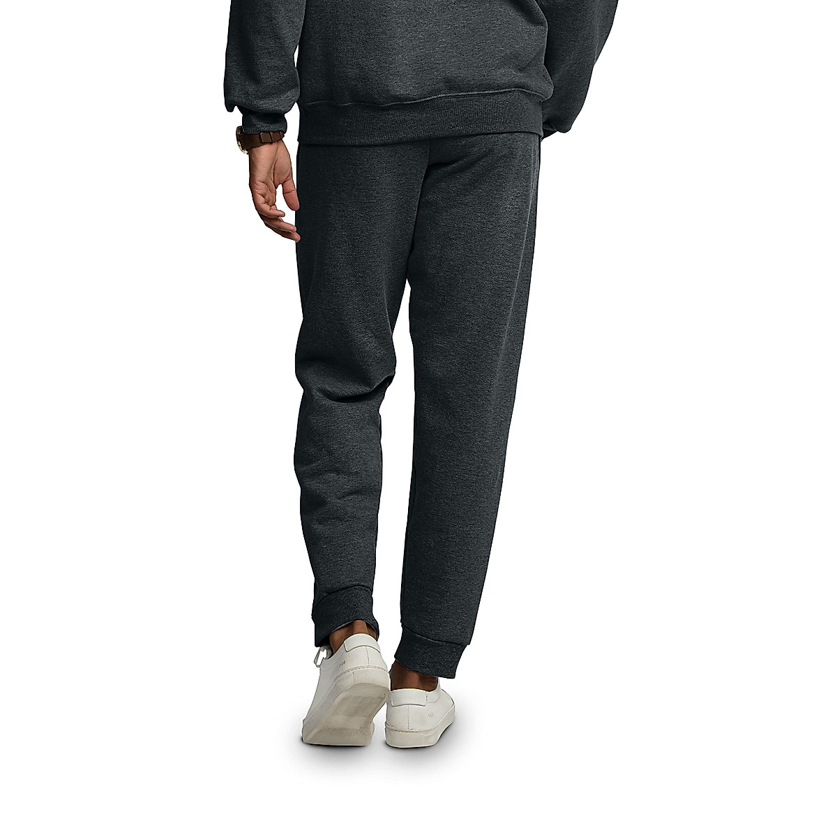 Fruit of the Loom Men's Eversoft Fleece Joggers, Moisture Wicking & Breathable, Sizes S-2X, Cotton Blend-Black Heather, XX-Large