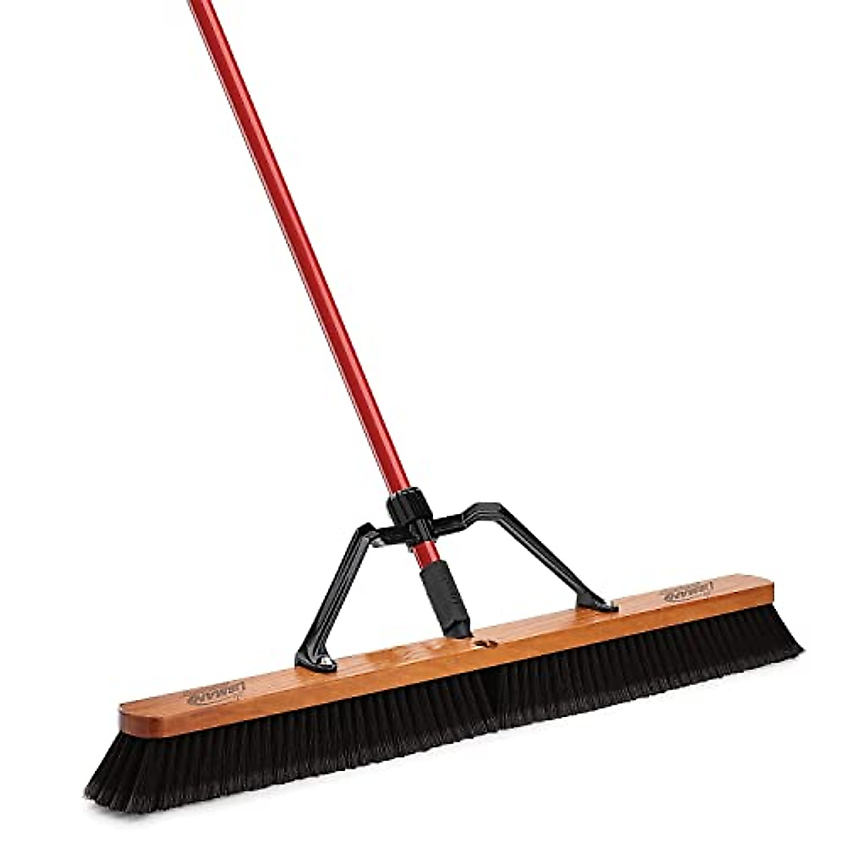 Libman Black Recycled PET Heavy Duty Push Broom with Handle