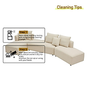 Curved Sectional Couches for Living Room, 141.73" Oversized L Shaped Modular Sofa Couch, Cloud Couch Corner Couch for Apartment, Bedroom, Office, Beige