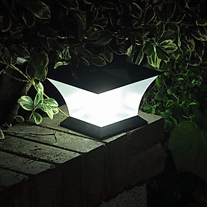 LED Solar Outdoor Light Waterproof Decorative Outside Solar Wall Lamp 18LEDs Gate Pillar Stigma Light for Home Garden Column Cage Path Landscape Street Patio Backyard Villa (White, 2 Pieces)