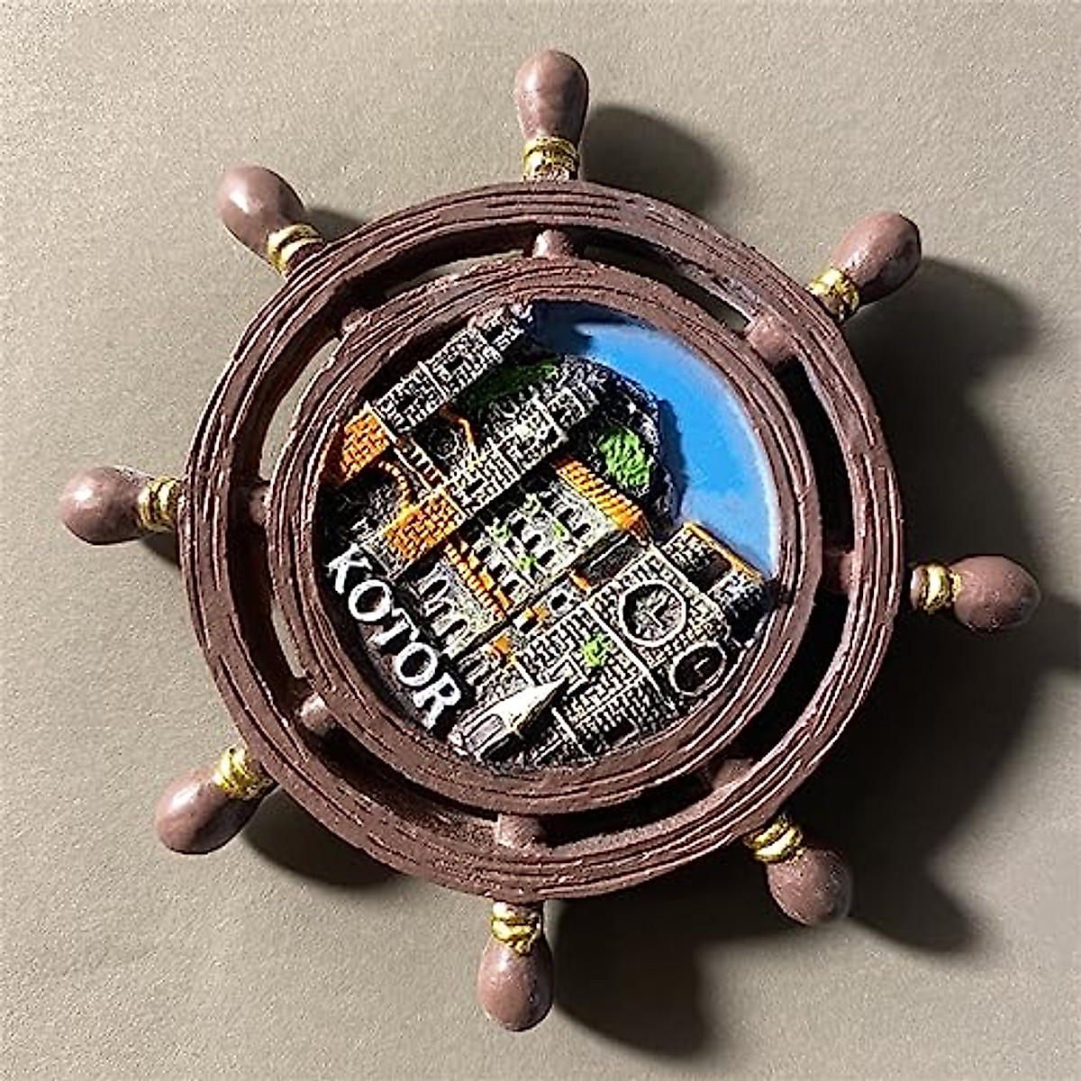 Kotor Montenegro Creative Rudder Refrigerator Magnet Travel Souvenir 3D Fridge Decoration Magnetic Sticker Hand Painted Craft Collection