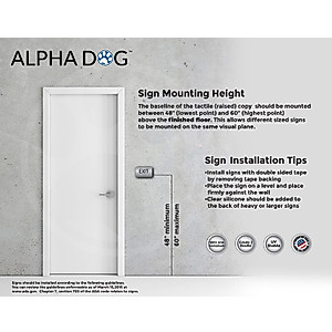 ALPHA DOG ADA SIGNS - Braille Exit Sign for Business, 3x5 Inch, ADA Compliant, ADA Exit Sign with Braille, Indoor or Outdoor, Easy Installation, Made in the USA, Brushed Exit Sign