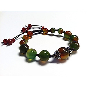 Beautiful Handmade Peacock Agate Beads Bracelet for Protection, Strength and Harmony