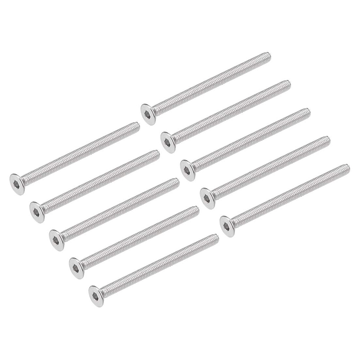 uxcell M3x40mm Flat Head Machine Screws Inner Hex Screw 304 Stainless Steel Fasteners Bolts 20Pcs