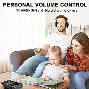 Daysnew Wireless Headphones for TV with 2.4G RF Transmitter charging Dock, 100FT Range, Plug and Play, High Volume TV headphones wireless for seniors, 20Hrs Playtime, No Delay, Support Optical/RCA/AUX