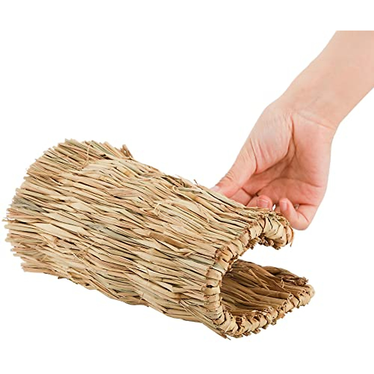 Yesland Woven Bed Mat for Rabbits - Set of 12 - Grass Mat Bunny Bedding Nest with Small Animals Play Balls Rolling Chew Toys for Guinea Pig Chinchilla Squirrel Hamster Cat Dog and Small Animal