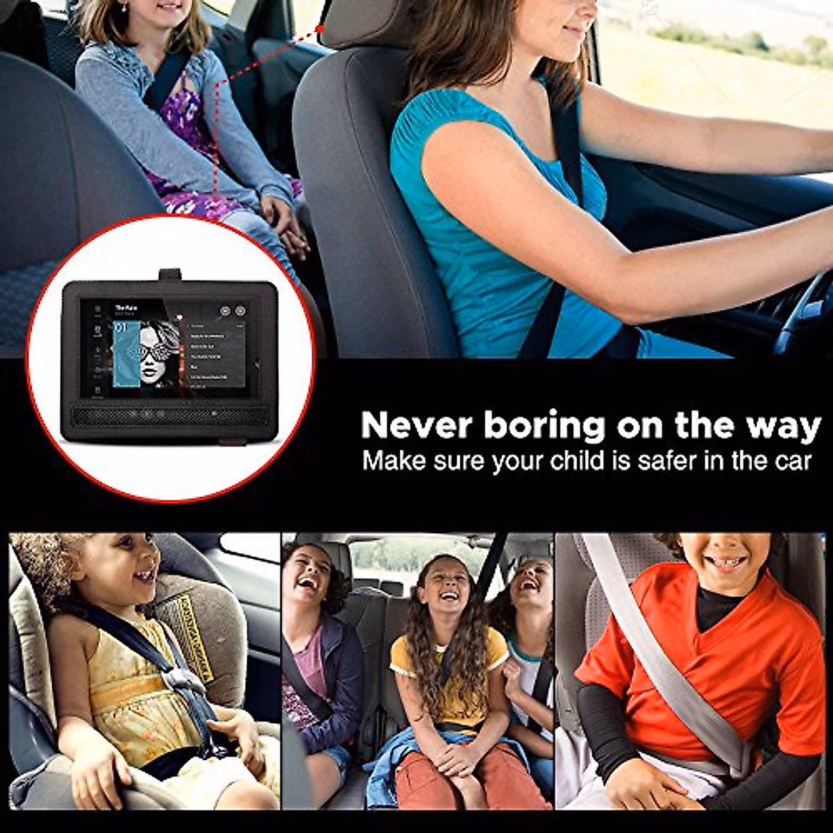 ZugGear Car Headrest Mount Holder Strap Case for Swivel and Flip Style Portable DVD Player - 10 Inch to 10.5 Inch Screen