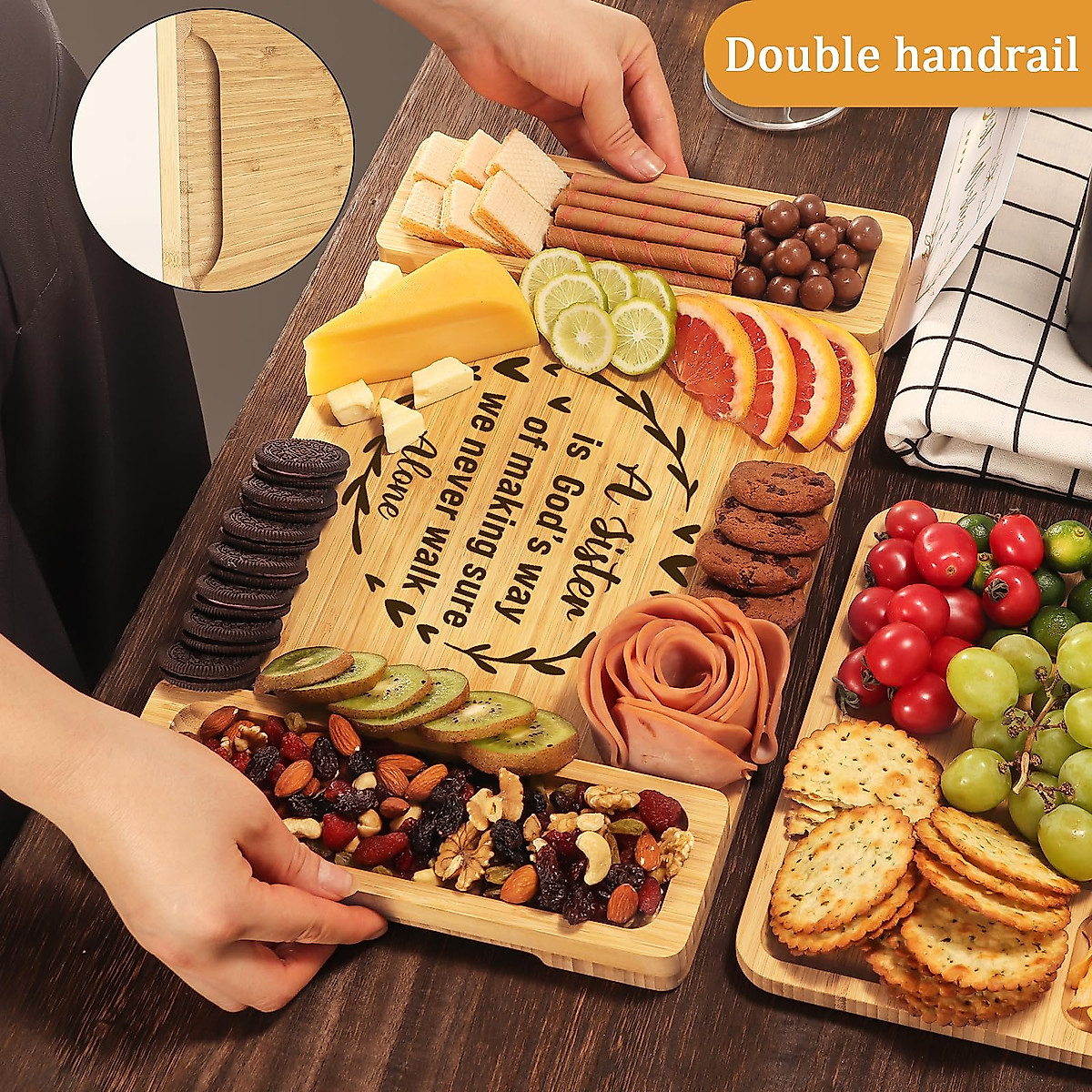 Sister Gifts from Sister, Sister Birthday Gift Ideas, Birthday Friendship Gifts for Sister, Christmas Gifts for Women Bestie BFF Soul Sister Friend, Cheese Board Set