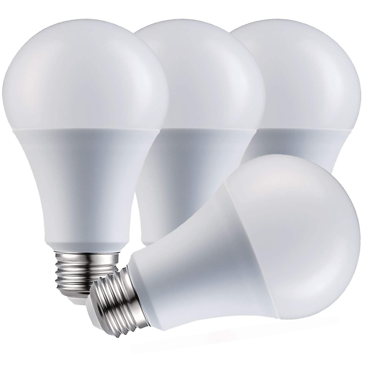 Laborate Lighting A19 LED Light Bulbs - E26 Base, 60W, 800 Lumens, Warm White 2700K Illumination - Dimmable, Energy Saving Outdoor & Indoor Home, Commercial Lighting - 80+ CRI, 10-Year Life - 4-Pack