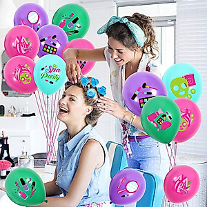 45PCS Spa Balloons Spa Party Decorations Makeup Birthday Party Decorations Cosmetics Themed Spa Party Supplies for Girls Spa Day Bride Shower