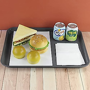 Wekioger Grey Plastic Serving Trays, 4 Packs Fast Food Trays