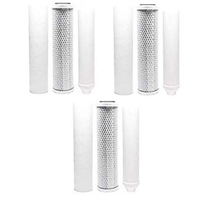 3 Pack Replacement Filter Kit Compatible with Rainsoft 9596 RO System - Includes Carbon Block Filter, PP Sediment Filter & Inline Filter Cartridge