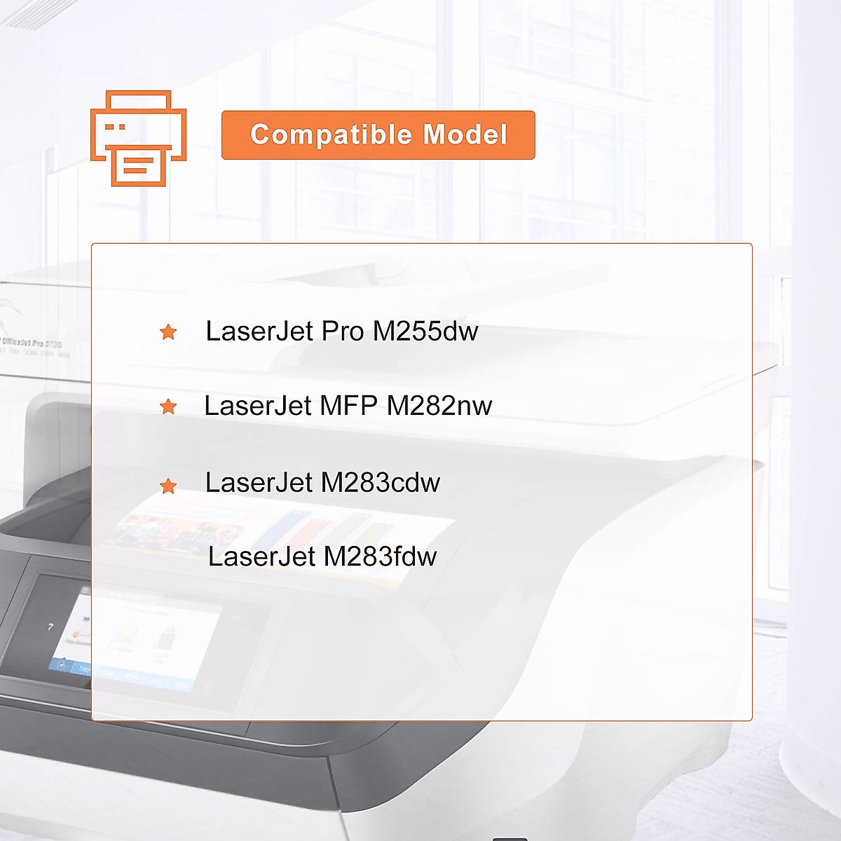 MYTONER (NO CHIP) Compatible Toner Cartridge Replacement for HP 206A W2110A for Pro M255dw MFP M283fdw MFP M282nw MFP M283cdw Printer (Black,1-Pack)