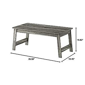 Furinno Beginning Coffee Table, French Oak Grey , 19.45D x 35.59W x 15.63H in