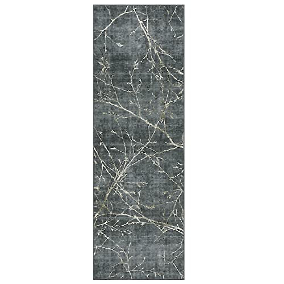 RUGSREAL Area Rug 2x6 Runner Rug Kitchen Mat Vintage Floral Runner Rug Entrance Foldable Rug Washable Hallway Entry Carpet Non Slip Rugs Farmhouse Living Room Bathroom Bedroom Dining Room,Grey