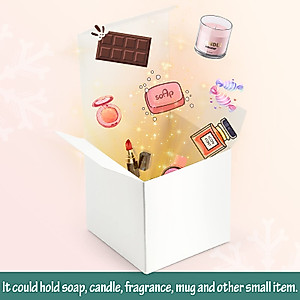 ValBox 4x4x4 White Gift Boxes 50PCS Kraft Paper Boxes with Lids for Gifts, Crafting, Cube, Cupcake Boxes, Easy Assemble Boxes for Party Favor