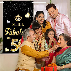 Still Fabulous at 50 Door Banner, Women Happy 50th Birthday Sign Party Door Banner Decorations, Cheers to 50 Years Door Cover Party Decorations