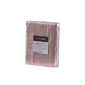 Madison Park Soft Certified 100% Egyptian Cotton Breathable Cozy Blanket, Premium Waffle Knit Classic Design, Luxury All Season Lightweight Cover for Bed, Couch and Sofa, Rose Full/Queen(90"x90")