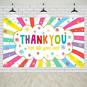 Avezano Thanks You for All You Do Backdrop Colorful Be Thankful to Staff Teachers Professors Doctors Photo Banner Retirement Appreciation Grad National Nurse's Day Party Decorations 70.8x43.3inch