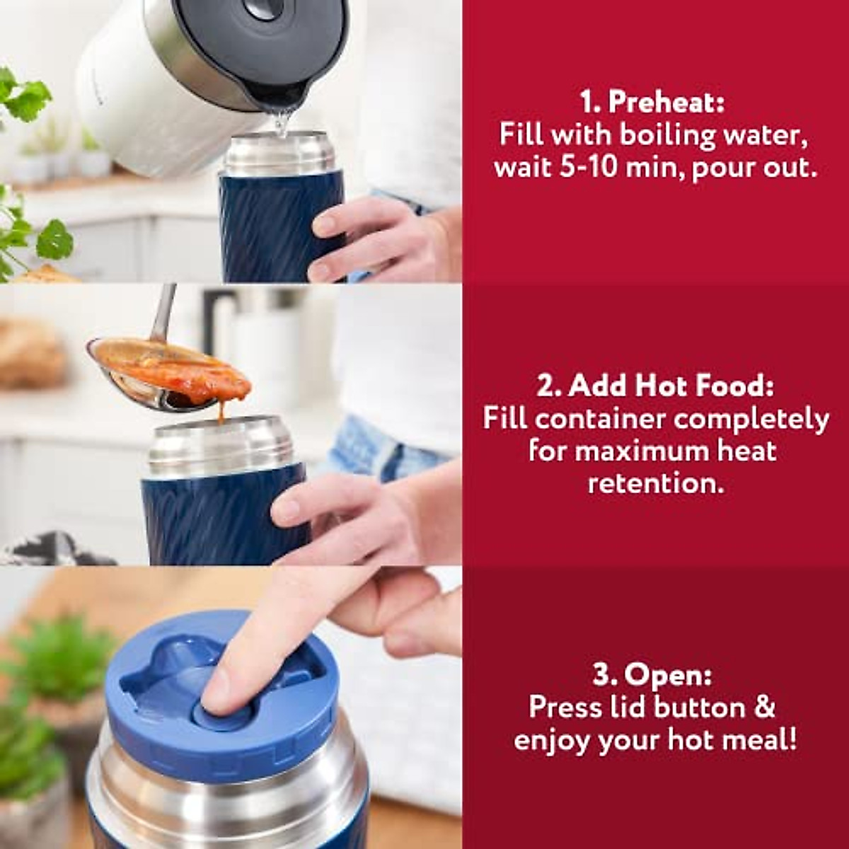 Hot & Cold Food Containers For Lunch Boxes - 20oz Insulated Food Jar for Hot Food & Cold Food, Insulated Food Container - Hot Lunch Box, Hot Food Container - Insulated Lunch Box - Food Thermos