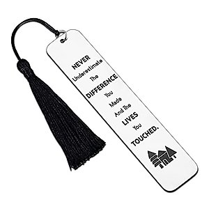 Christmas Gifts for Coworker Thank You Retirement Bookmark Gifts for Women Men Teachers Boss Friends Office Never Underestimate The Difference You Made Inspirational Gift