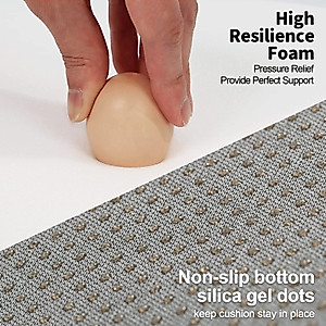 BUYUE Original Linen Thickened 2.5" Dining Chair Cushions Set of 4, U-Shape High Density Foam Comfortable Chair Pads for Kitchen, Slip Resistant Indoor Seat Cushions (4 PCS, Beige)